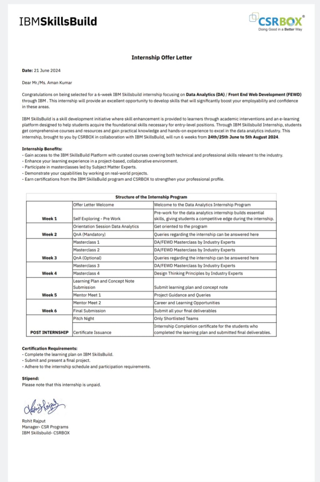 Aman Kumar on LinkedIn: #internship #ibm #frontenddevelopment #career # ... Aman Kumar on LinkedIn: #internship #ibm #frontenddevelopment #career # ...