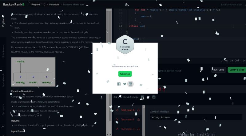 Aritra Ghosh on LinkedIn: Earned 4 stars in C programming in HackerRank ... Aritra Ghosh on LinkedIn: Earned 4 stars in C programming in HackerRank ...