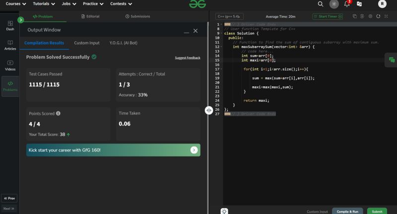 Rohit Singh on LinkedIn: #dsa #codingchallenge #kadanealgorithm # ... Rohit Singh on LinkedIn: #dsa #codingchallenge #kadanealgorithm # ...