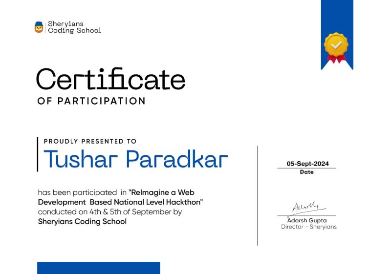 Tushar Paradkar on LinkedIn: #webdevelopment #hackathon #learning # ... Tushar Paradkar on LinkedIn: #webdevelopment #hackathon #learning # ...