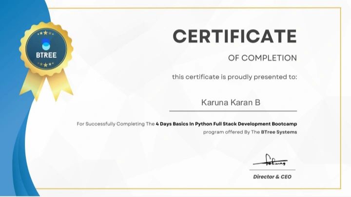 Karunakaran B on LinkedIn: #fullstackdevelopment #python #html #css # ... Karunakaran B on LinkedIn: #fullstackdevelopment #python #html #css # ...