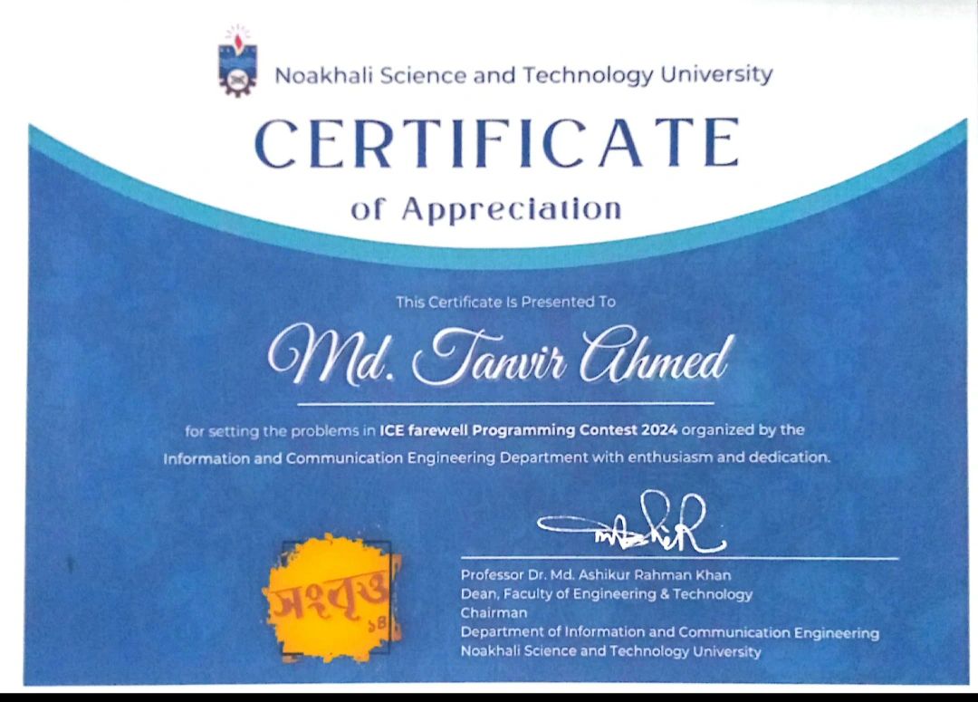#problem_setter #farewell_programming_contest_2024 | Md. Tanvir Ahmed #problem_setter #farewell_programming_contest_2024 | Md. Tanvir Ahmed
