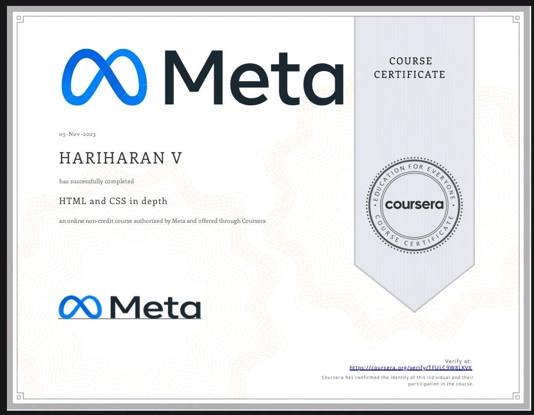 HARIHARAN V on LinkedIn: #html #css #javascript HARIHARAN V on LinkedIn: #html #css #javascript