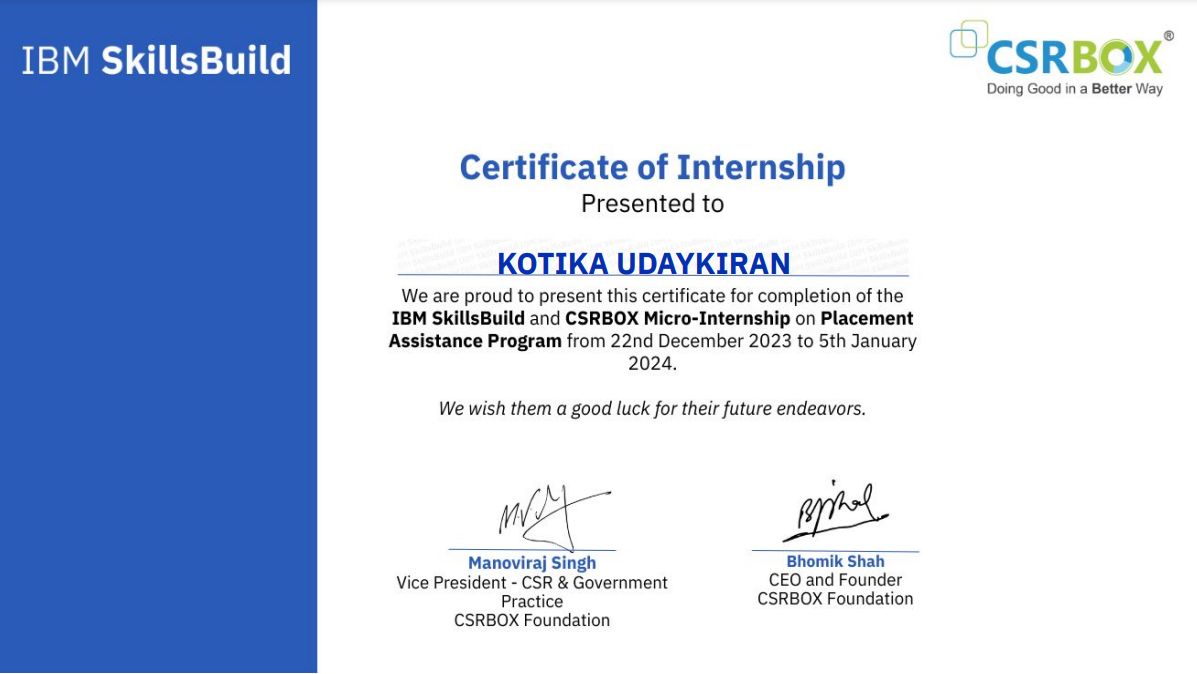 Kotika Uday Kiran on LinkedIn: I have successfully received the ... Kotika Uday Kiran on LinkedIn: I have successfully received the ...