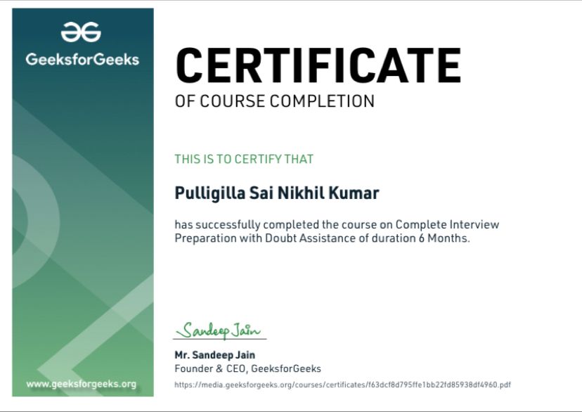 Pulligilla Sai Nikhil Kumar Guptha on LinkedIn: #dsa #coding #cse # ... Pulligilla Sai Nikhil Kumar Guptha on LinkedIn: #dsa #coding #cse # ...