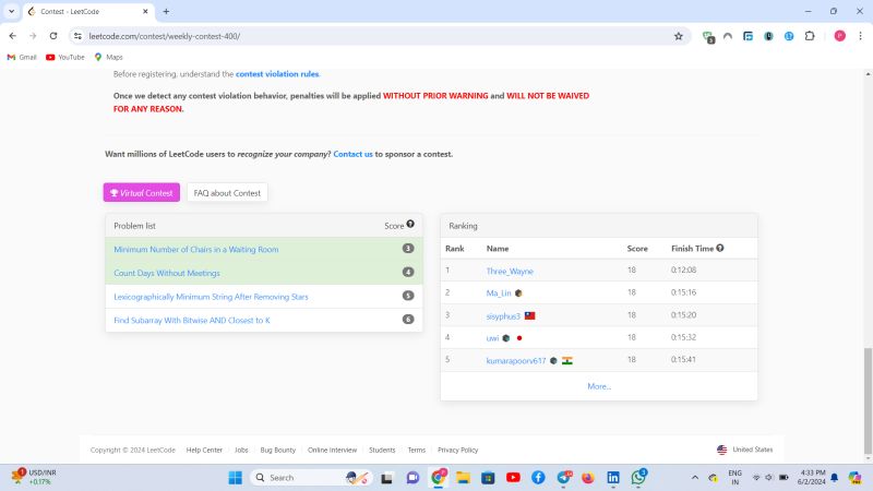 Participated in LeetCode contest and solved two problems. | Prakhar ... Participated in LeetCode contest and solved two problems. | Prakhar ...