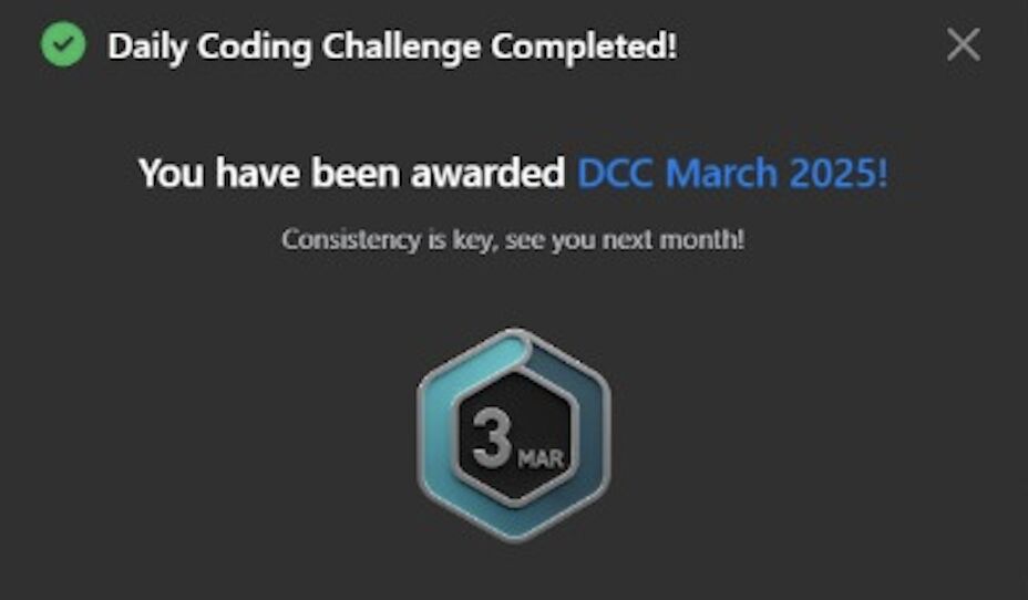 #leetcode #marchbadge #consistency | Shalini A R K #leetcode #marchbadge #consistency | Shalini A R K