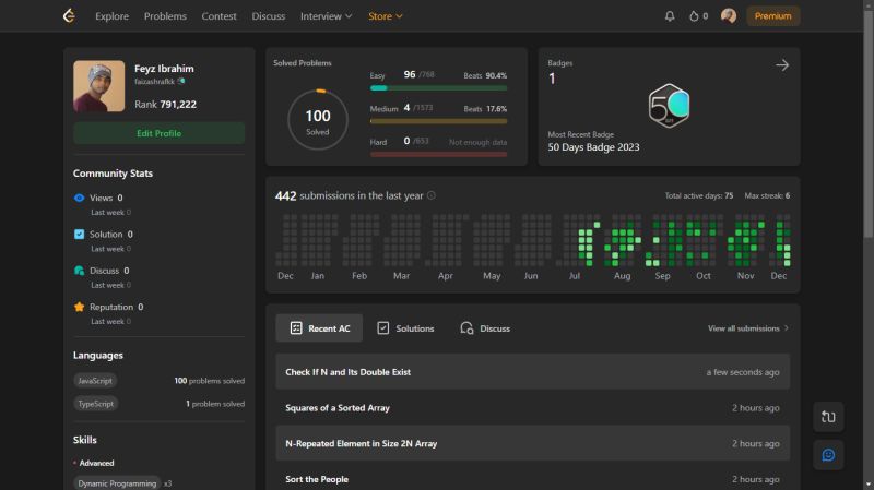 Finished 100+ LeetCode coding challenges! | F A I Z posted on the topic ... Finished 100+ LeetCode coding challenges! | F A I Z posted on the topic ...