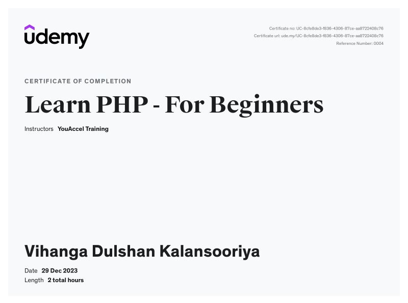 Vihanga Kalansooriya on LinkedIn: #phpdeveloper #php #webdevelopment Vihanga Kalansooriya on LinkedIn: #phpdeveloper #php #webdevelopment