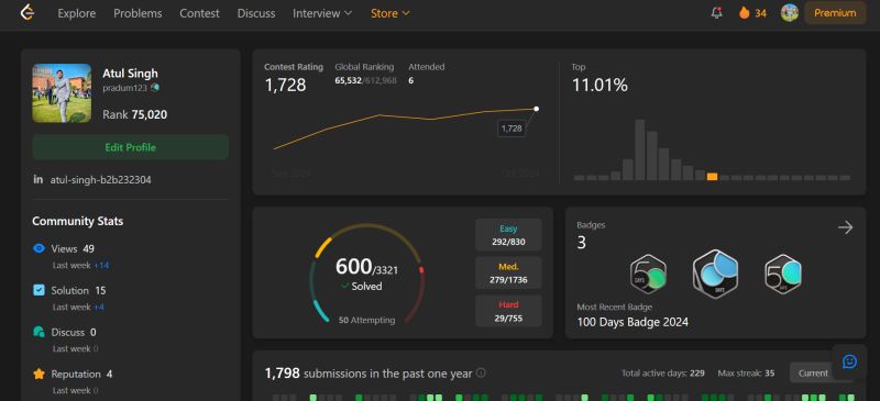 Atul Singh on LinkedIn: #leetcode #programminglife #developermilestones ... Atul Singh on LinkedIn: #leetcode #programminglife #developermilestones ...