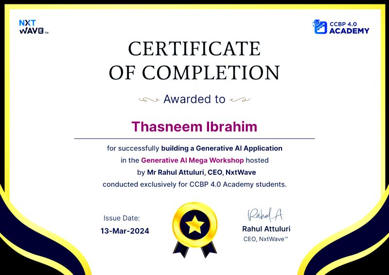 Thasneem Ibrahim on LinkedIn: #nxtwave #ccbpian #nxtwaveccbp #ccbp # ... Thasneem Ibrahim on LinkedIn: #nxtwave #ccbpian #nxtwaveccbp #ccbp # ...