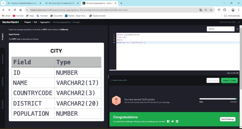 Mathan K on LinkedIn: #dailysql #hackerrank #problemsolving # ... Mathan K on LinkedIn: #dailysql #hackerrank #problemsolving # ...