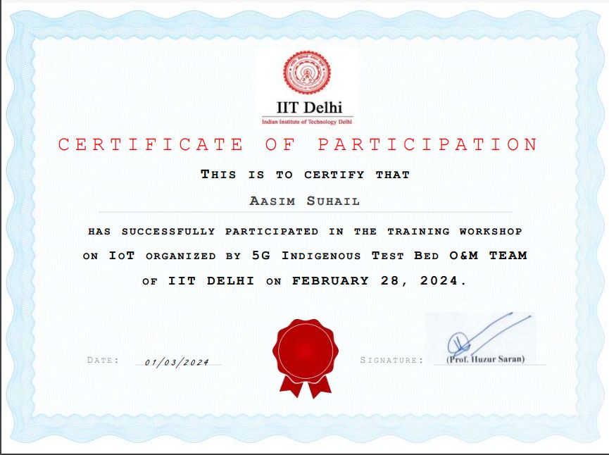 Aasim Suhail on LinkedIn: #iot #training #learningjourney #iitdelhi ... Aasim Suhail on LinkedIn: #iot #training #learningjourney #iitdelhi ...