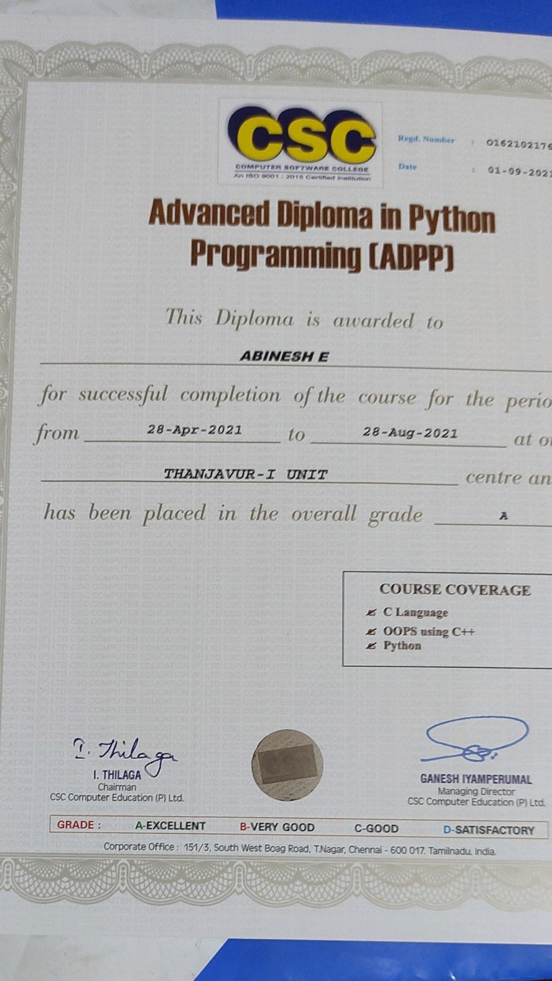 ABINESH E on LinkedIn: #csc #programming ABINESH E on LinkedIn: #csc #programming
