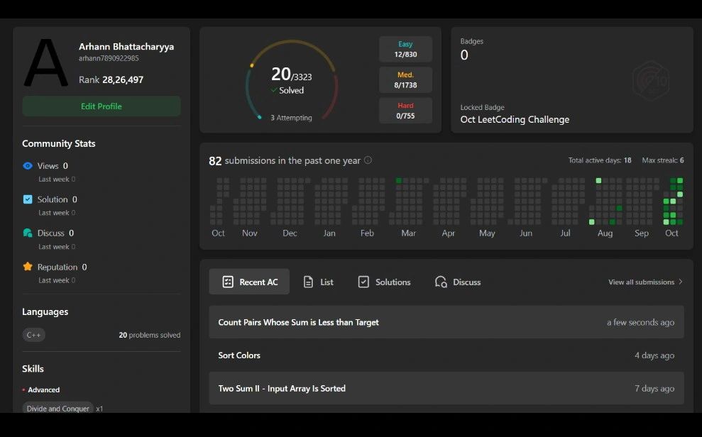 Arhann Bhattacharyya on LinkedIn: Today I solved my first 20 problems ... Arhann Bhattacharyya on LinkedIn: Today I solved my first 20 problems ...