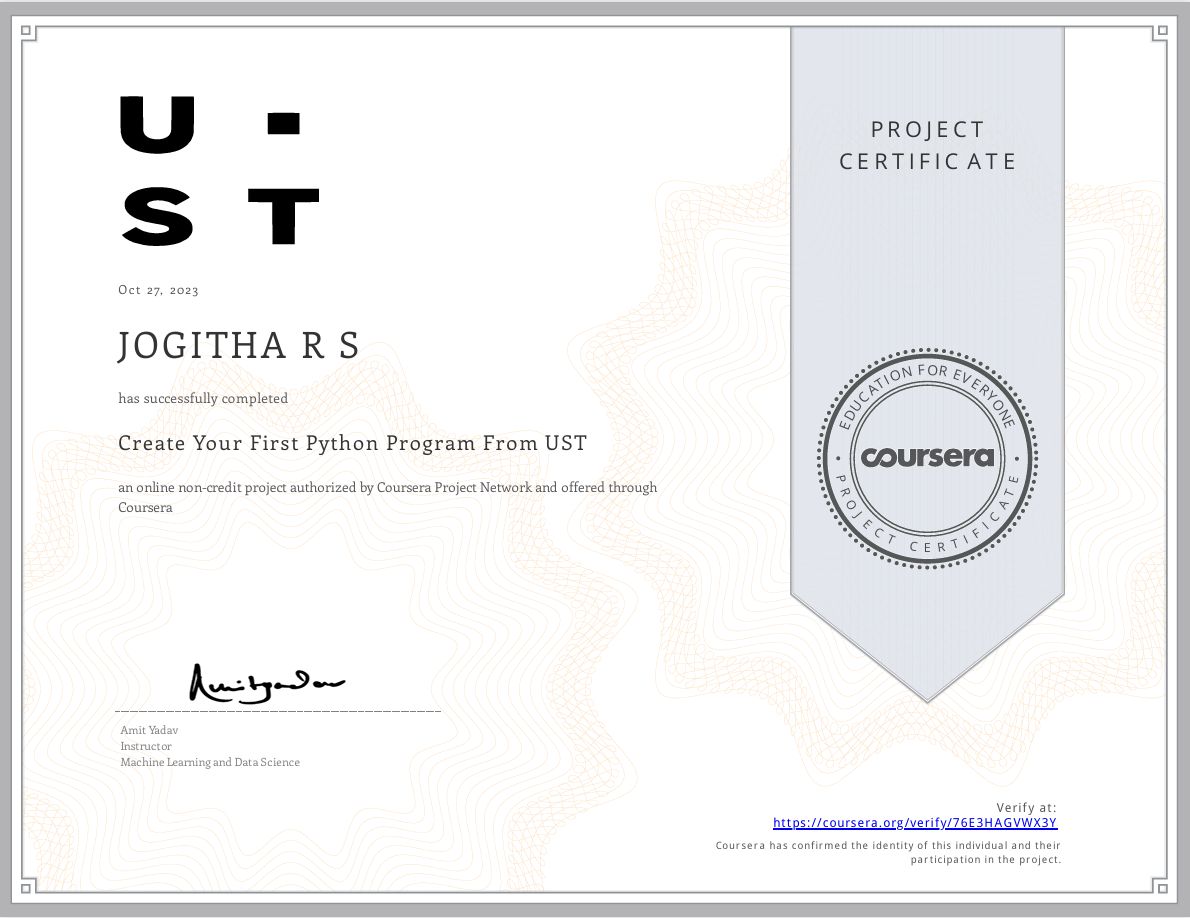 Jogitha Sekar on LinkedIn: #python #coding #ust #learningjourney # ... Jogitha Sekar on LinkedIn: #python #coding #ust #learningjourney # ...