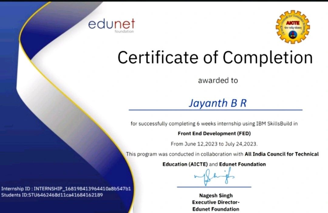 Jayanth B R on LinkedIn: #frontenddevelopment #ibminternship # ... Jayanth B R on LinkedIn: #frontenddevelopment #ibminternship # ...