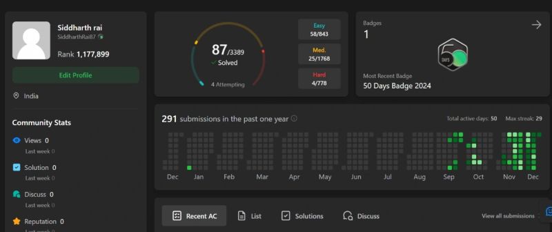 Siddharth Rai on LinkedIn: #leetcode #codingjourney #50days #milestone ... Siddharth Rai on LinkedIn: #leetcode #codingjourney #50days #milestone ...