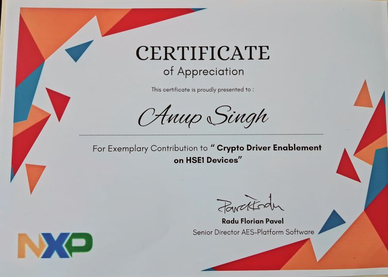Anup Singh on LinkedIn: Thank you NXP Semiconductors ๐ Anup Singh on LinkedIn: Thank you NXP Semiconductors ๐