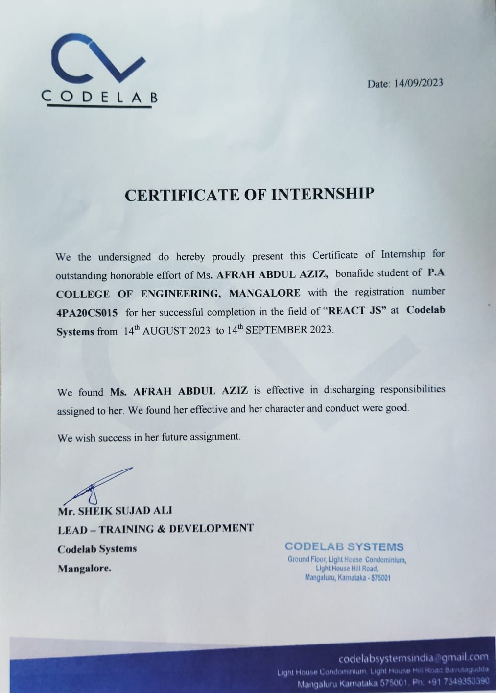 AFRAH ABDUL AZIZ on LinkedIn: #react #internshipcompletion # ... AFRAH ABDUL AZIZ on LinkedIn: #react #internshipcompletion # ...