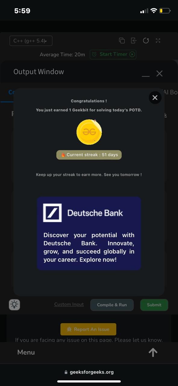 Sumeet Sharma on LinkedIn: #geekstreak2024 #deutschebank #leetcode # ... Sumeet Sharma on LinkedIn: #geekstreak2024 #deutschebank #leetcode # ...