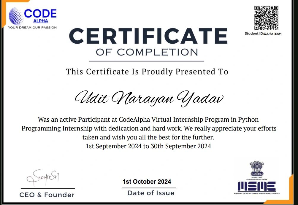 Udit Narayan Yadav on LinkedIn: #internship #learning #python #coding # ... Udit Narayan Yadav on LinkedIn: #internship #learning #python #coding # ...