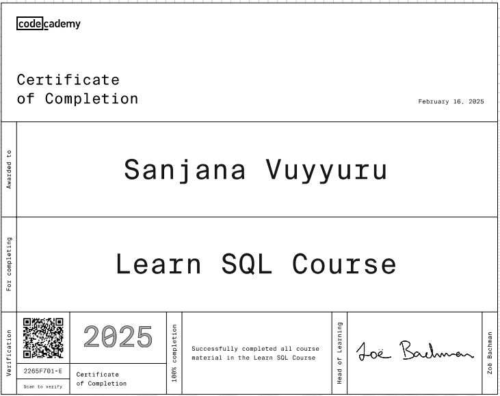#sql #dataanalytics #databasemanagement #learnsql #codecademy # ... #sql #dataanalytics #databasemanagement #learnsql #codecademy # ...