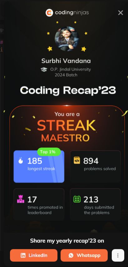 Surbhi Vandana on LinkedIn: #codingninjas #leetcode #recap # ... Surbhi Vandana on LinkedIn: #codingninjas #leetcode #recap # ...