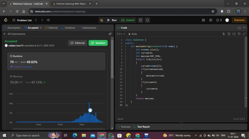 #leetcode #100daysofcode #kadane #codingchallenge #github #programming ... #leetcode #100daysofcode #kadane #codingchallenge #github #programming ...