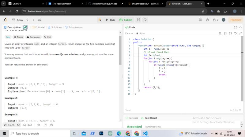 Day1 of #100DaysOfCode challenge: solving LeetCode problems | Shivam ... Day1 of #100DaysOfCode challenge: solving LeetCode problems | Shivam ...