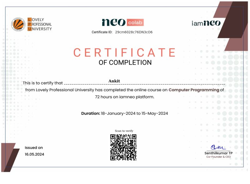 #cprogramming #coding #certification #neocolab #betterlatethannever ... #cprogramming #coding #certification #neocolab #betterlatethannever ...