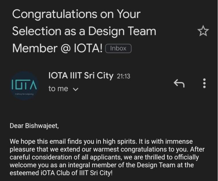 Bishwajeet Sahoo on LinkedIn: #iota #design #iiits Bishwajeet Sahoo on LinkedIn: #iota #design #iiits