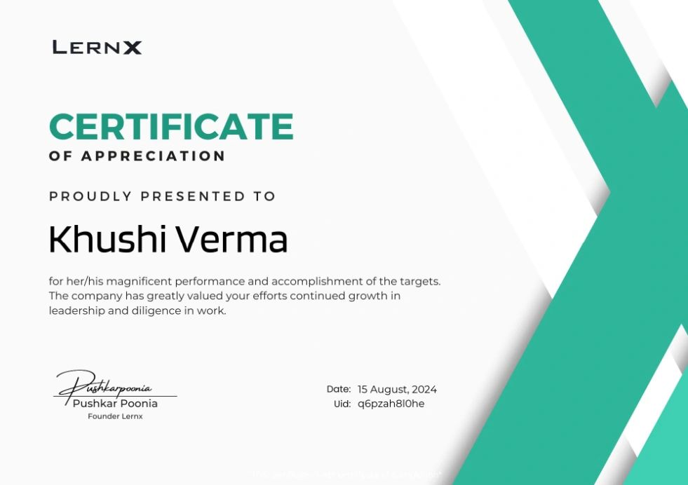 Khushi Verma posted on LinkedIn Khushi Verma posted on LinkedIn