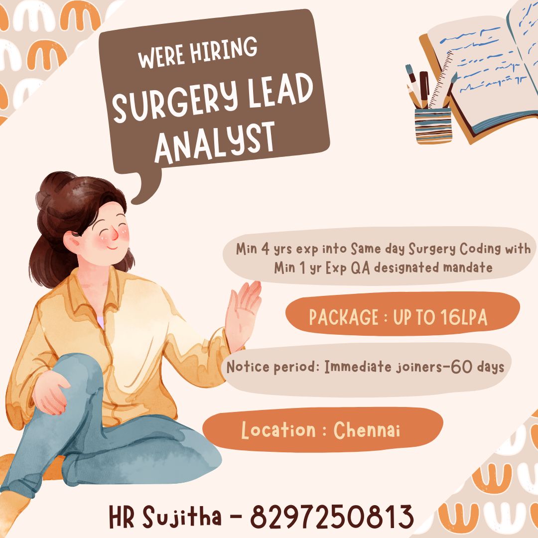 Sujitha Chanda on LinkedIn: We are Hiring || Surgery Lead Analyst || Up ... Sujitha Chanda on LinkedIn: We are Hiring || Surgery Lead Analyst || Up ...