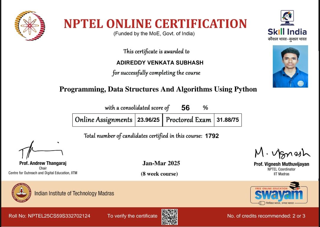 #nptel #swayam #python #datastructures #algorithms #coding | Subhash ... #nptel #swayam #python #datastructures #algorithms #coding | Subhash ...
