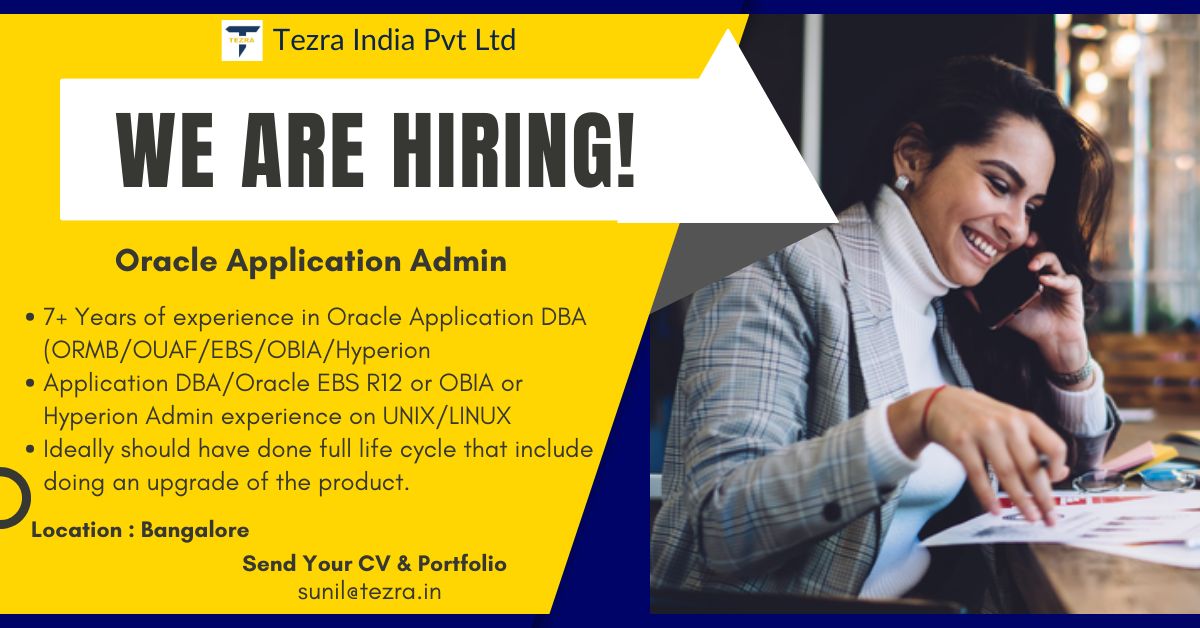 Abrar Ahmed on LinkedIn: We are hiring Oracle DBA Tezra Abrar Ahmed on LinkedIn: We are hiring Oracle DBA Tezra