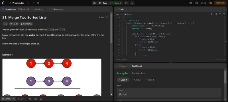 LeetCode Challenge: Merge Lists | Annlyn Bright posted on the topic ... LeetCode Challenge: Merge Lists | Annlyn Bright posted on the topic ...