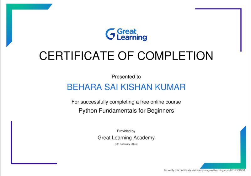 Sai Kishan Kumar on LinkedIn: #python #greatlearning #careergrowth # ... Sai Kishan Kumar on LinkedIn: #python #greatlearning #careergrowth # ...
