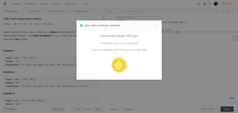 Completed a 100-Day Streak on LeetCode | Ritansh Singh posted on the ... Completed a 100-Day Streak on LeetCode | Ritansh Singh posted on the ...