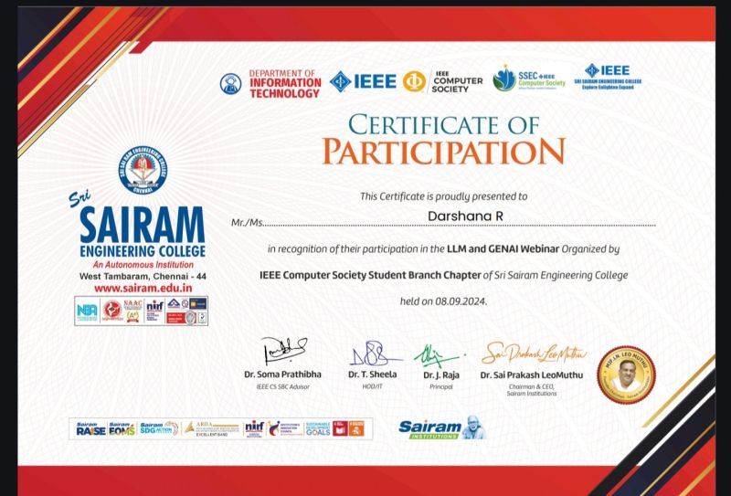Darshana R on LinkedIn: I am thrilled to announce that I have received ... Darshana R on LinkedIn: I am thrilled to announce that I have received ...