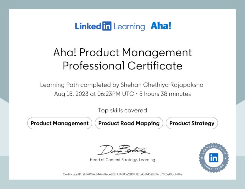 Shehan Chethiya Rajapaksha on LinkedIn: Certificate of Completion Shehan Chethiya Rajapaksha on LinkedIn: Certificate of Completion