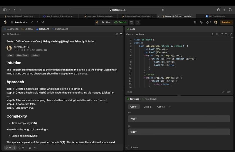 Kartikey Sangal on LinkedIn: Leetcode Problem 205: Isomorphic Strings ... Kartikey Sangal on LinkedIn: Leetcode Problem 205: Isomorphic Strings ...