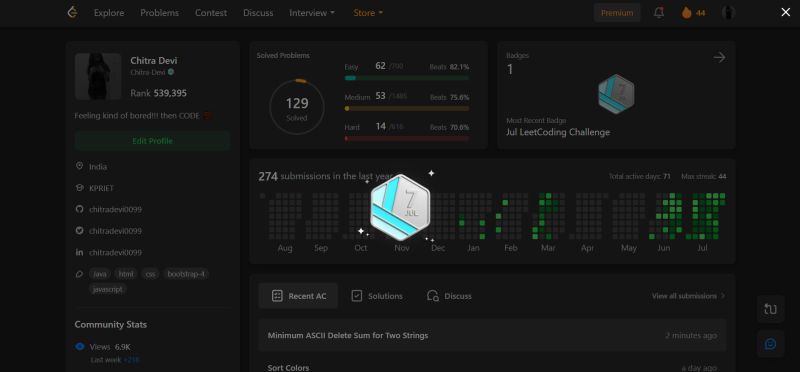 Chitra Devi on LinkedIn: #leetcode #codingjourney #consistencymatters # ... Chitra Devi on LinkedIn: #leetcode #codingjourney #consistencymatters # ...