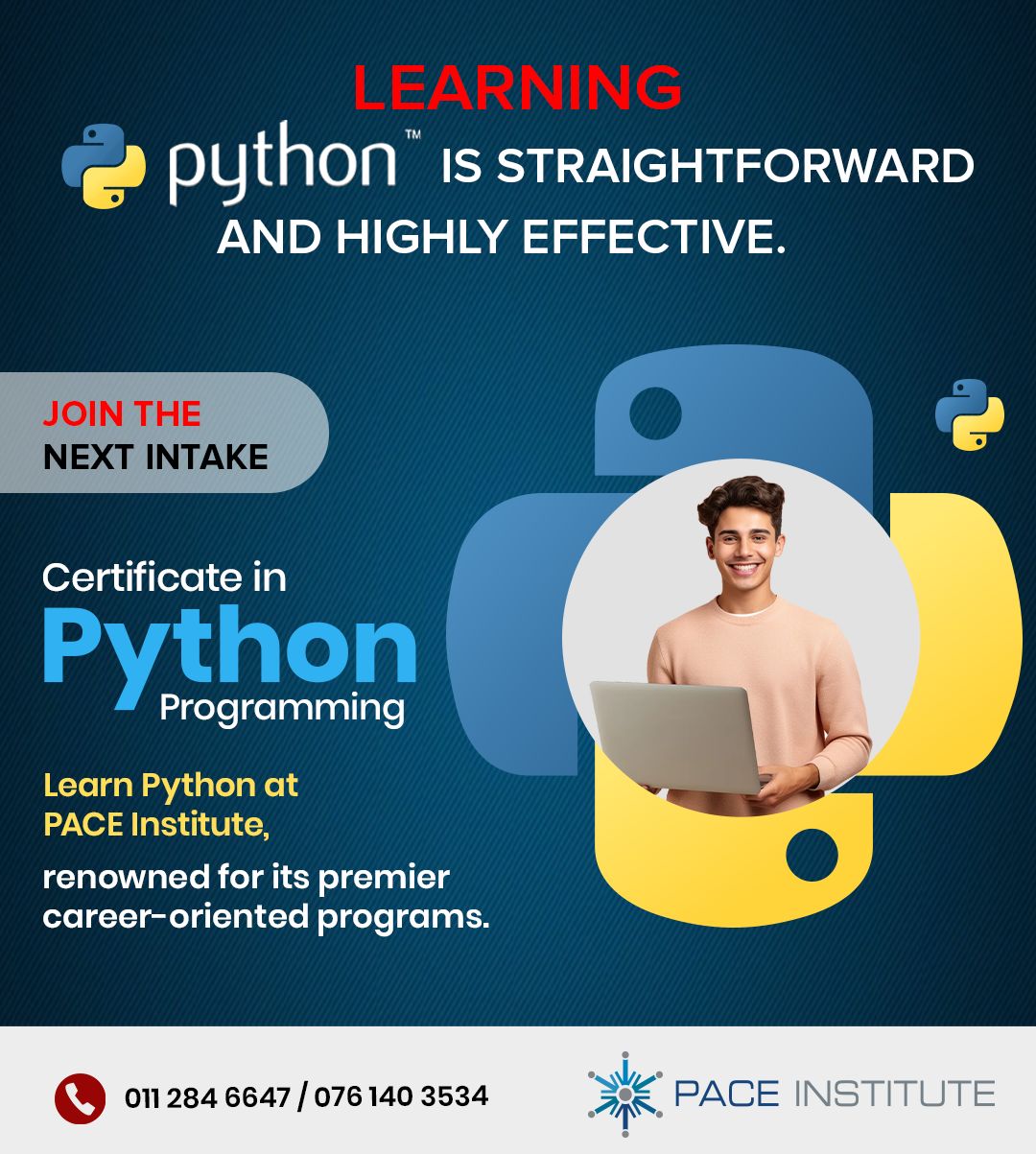 PACE Institute Sri Lanka on LinkedIn: Python's simplicity and its ... PACE Institute Sri Lanka on LinkedIn: Python's simplicity and its ...