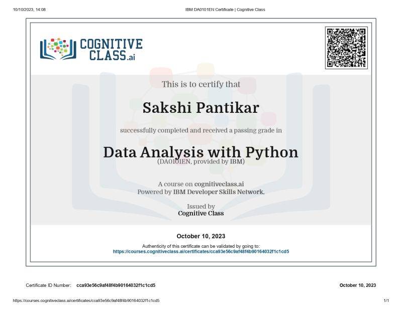 Sakshi Pantikar on LinkedIn: #dataanalysis #python #ibm #datascience # ... Sakshi Pantikar on LinkedIn: #dataanalysis #python #ibm #datascience # ...