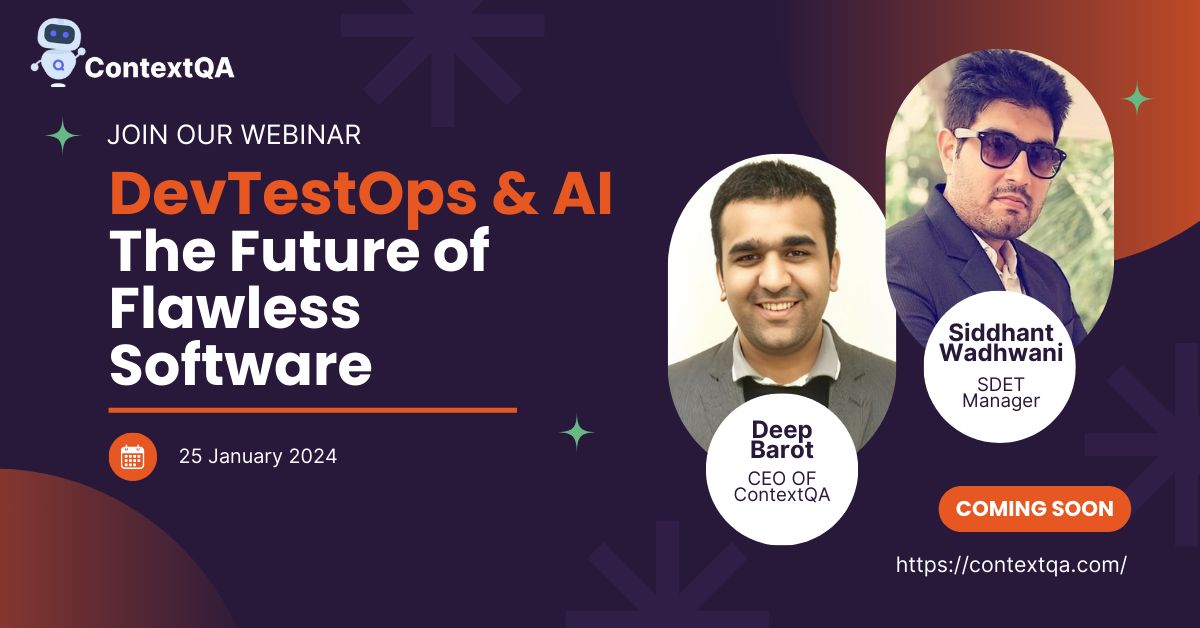 Join our webinar on Devtestops & AI | ContextQA posted on the topic ... Join our webinar on Devtestops & AI | ContextQA posted on the topic ...
