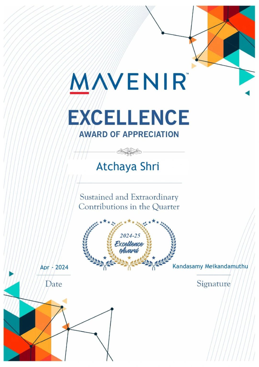 Atchaya Shri on LinkedIn: #excellenceaward #appreciation #teamwork Atchaya Shri on LinkedIn: #excellenceaward #appreciation #teamwork