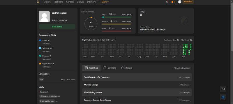 Successfully solved 4 challenges on LeetCode | Sarthak Pathak posted on ... Successfully solved 4 challenges on LeetCode | Sarthak Pathak posted on ...