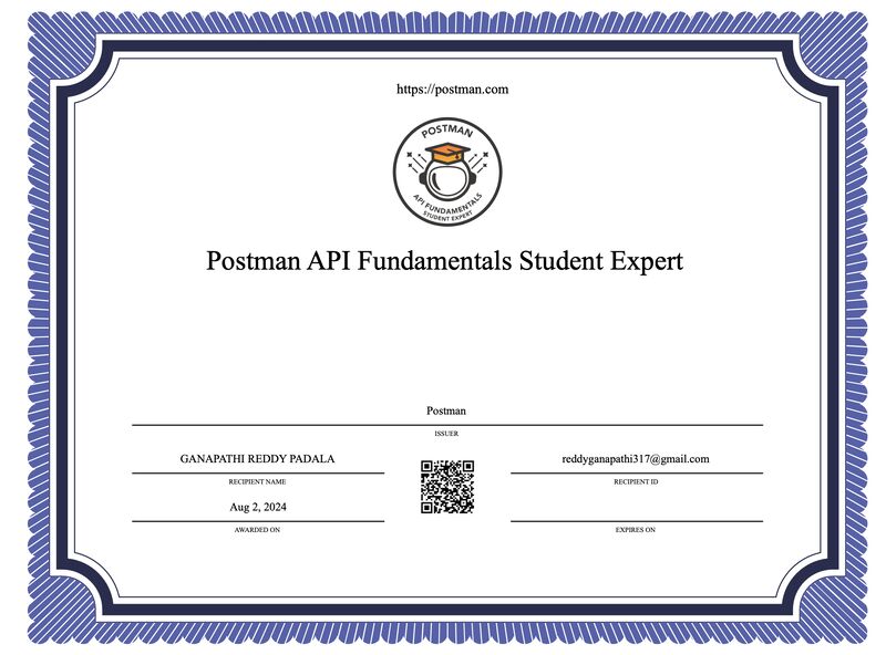 Ganapathi Reddy Padala on LinkedIn: #postmanstudent #api #postman Ganapathi Reddy Padala on LinkedIn: #postmanstudent #api #postman