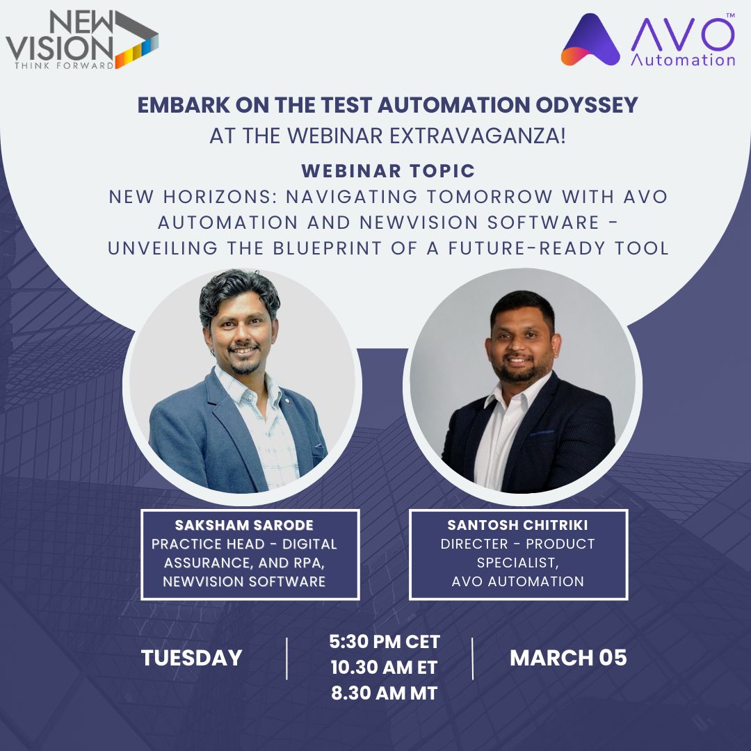 Vikram V on LinkedIn: #testautomation #newvisionsoftware #avoautomation ... Vikram V on LinkedIn: #testautomation #newvisionsoftware #avoautomation ...